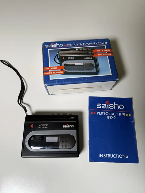 SAISHO TR-60 VOICE ACTIVATED STEREO CASSETTE RECORDER & Player Tested ...