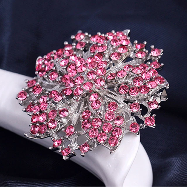 Brooch Pin Exquisite Easy Matching Women Shiny Rhinestone Flower Brooch