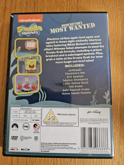 SPONGEBOB SQUAREPANTS BIKINI Bottoms Most Wanted Dvd 8 Episodes £6.99 ...