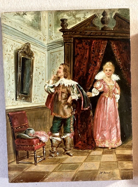 TABLEAU MOUSQUETAIRE Signé René His 1877-1960 huile Artprice Musée EUR ...