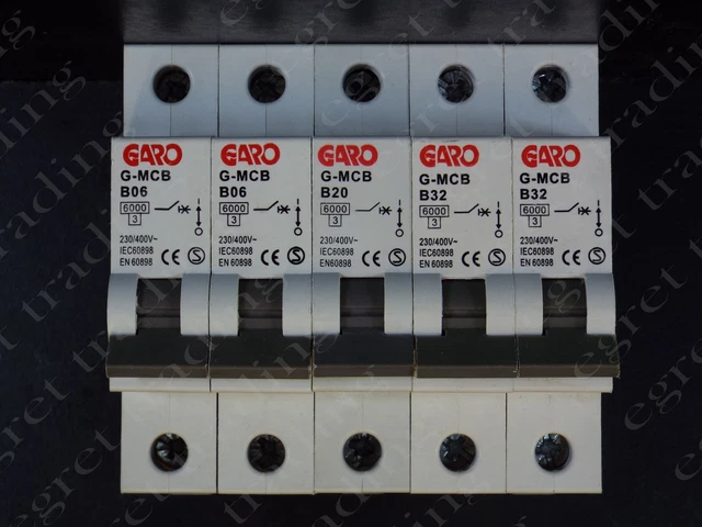GARO G-MCB SINGLE Pole 6kA B type C type MCB Minature Circuit Breaker £ ...
