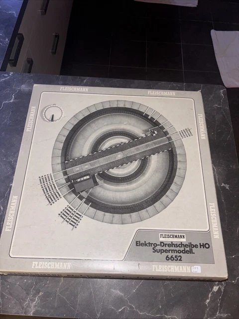 FLEISCHMANN HO NEUF Réf 6652 Plaque Tournante Platine Kit Rail Electro ...