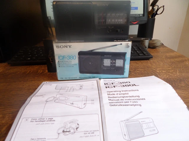 VINTAGE 1990’S SONY ICF-380 AM/FM Portable Radio Receiver - Boxed ...