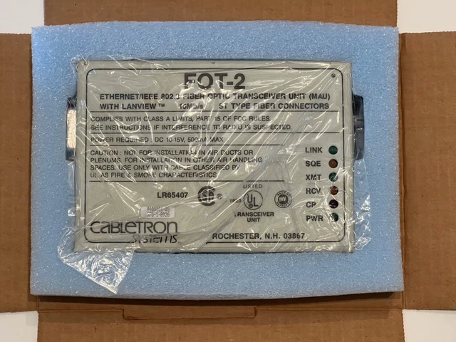 CABLETRON FOT-2 FIBER Optic Transceiver Unit (MAU) $20.00 - PicClick