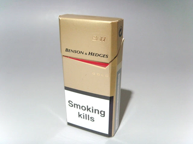 EMPTY B&H BENSON & Hedges Gold 10 Cigarette Packet Pack Empty Box B&H 2 ...