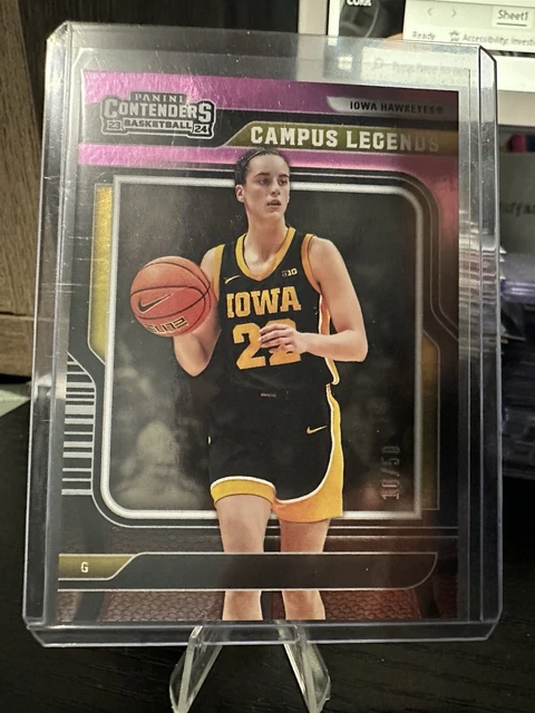 CAITLIN CLARK 2024 Panini Collection Campus Legends Pink 10/50 Iowa ...