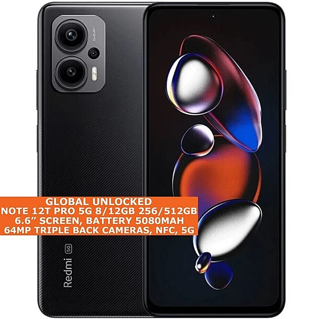 XIAOMI REDMI NOTE 12T Pro 5G 8/256gb 12/512gb Octa-Core 6.6 " Digitales ...