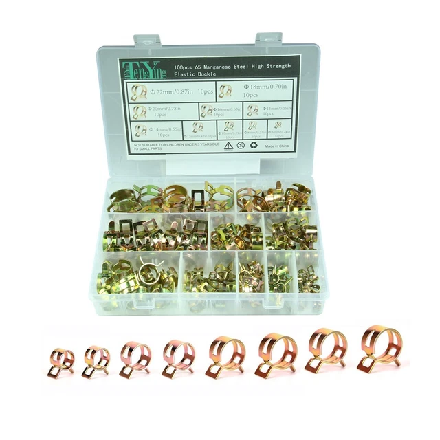 100 PCS WORM-GEAR Clamp Fastener Adjustable Small Pipe Clips Hose $51. ...