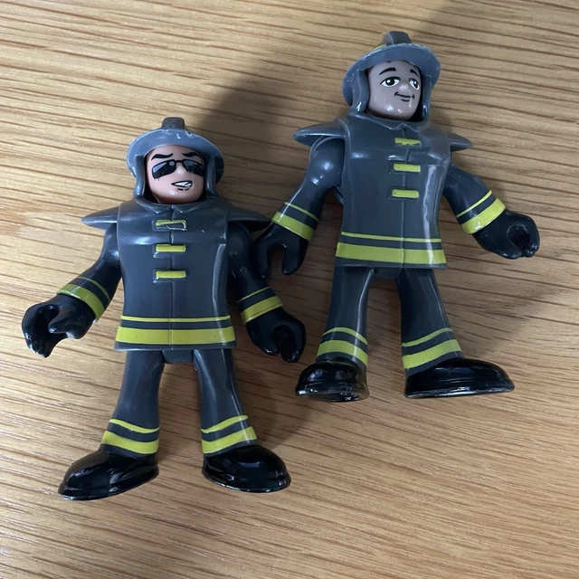 FISHER PRICE IMAGINEXT Fireman Firefighter Rescue 3" Action Figures x2 ...