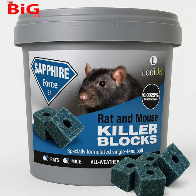 RAT & MOUSE Poison Bait Blocks Max Strength Single-Feed Rodent Killer ...