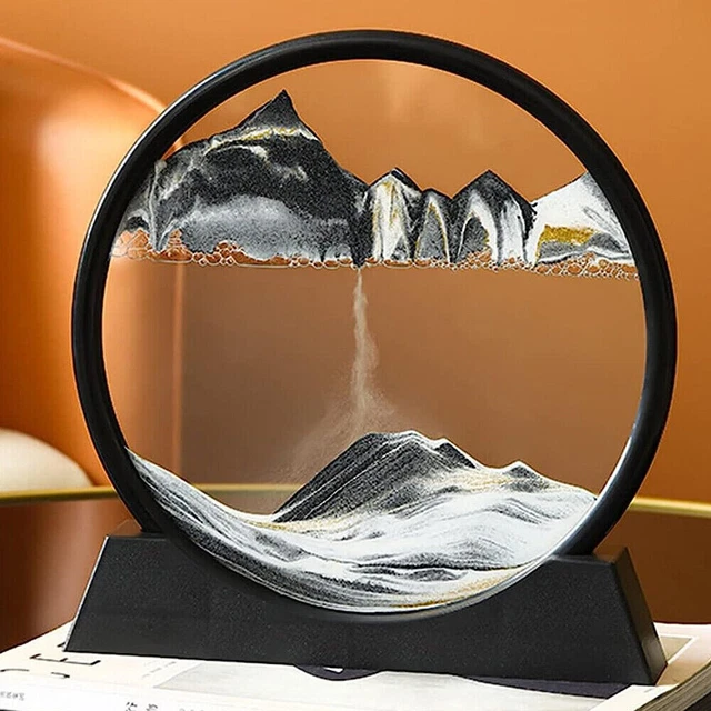 3D MOVING SAND Art Picture Hourglass Deep Sea Sandscape Glass Quicksand ...