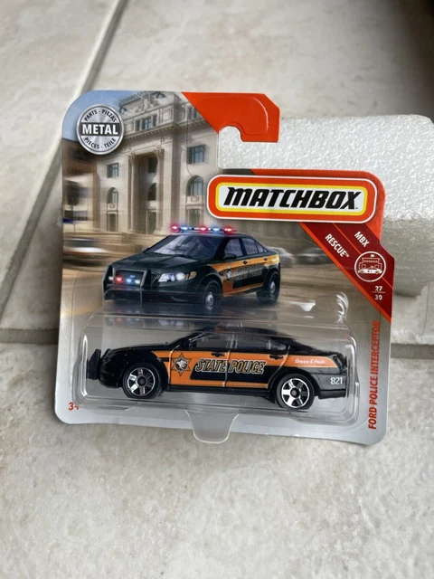 MATCHBOX 2018 MBX Rescue Ford State Police Interceptor Noir 1:64 EUR 4 ...