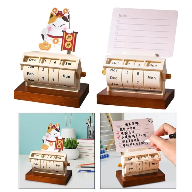 CALENDRIER DE TABLE rotatif portable pour bureau, comptoir, salle de ...