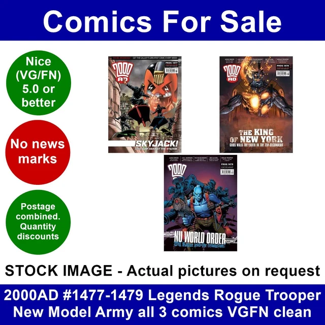 2000AD #1477-1479 LEGENDS Rogue Trooper New Model Army all 3 comics ...
