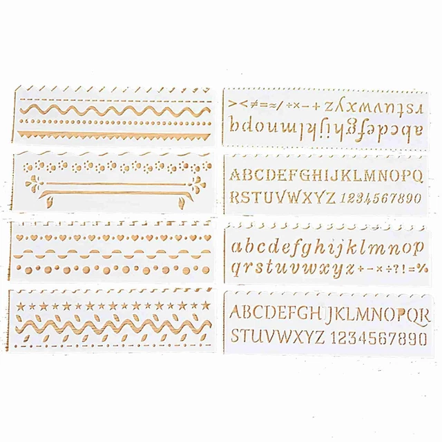 MULTI-FUNCTIONAL DRAWING STENCILS Straight & Wavy Lines Rulers Hollow ...