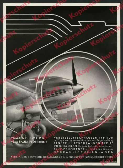 VDM FLUGZEUGBAU LUFTFAHRT Heinkel He 111 Propeller Frankfurt ...