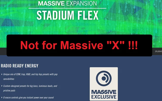 STADIUM FLEX NATIVE Instruments MASSIVE (not X) EXPANSION PRESETS Full ...