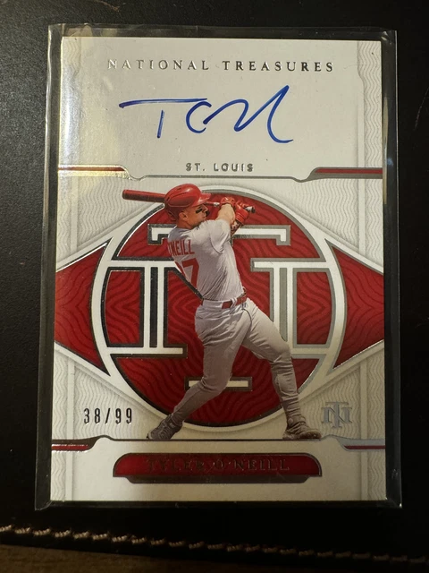 2022 NATIONAL TREASURES Tyler O'Neill/99 firme autografo cardinali ...