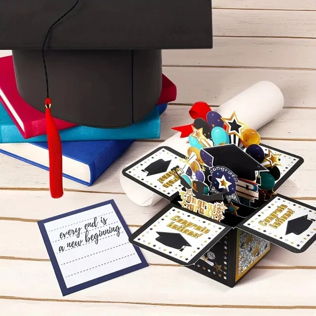 PAPER 3D POP-UP Graduation Card Handmade Graduation Gift Card PHD ...