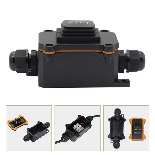 WATERPROOF ROCKER SWITCH Electrical Connector Connection Box Junction £ ...