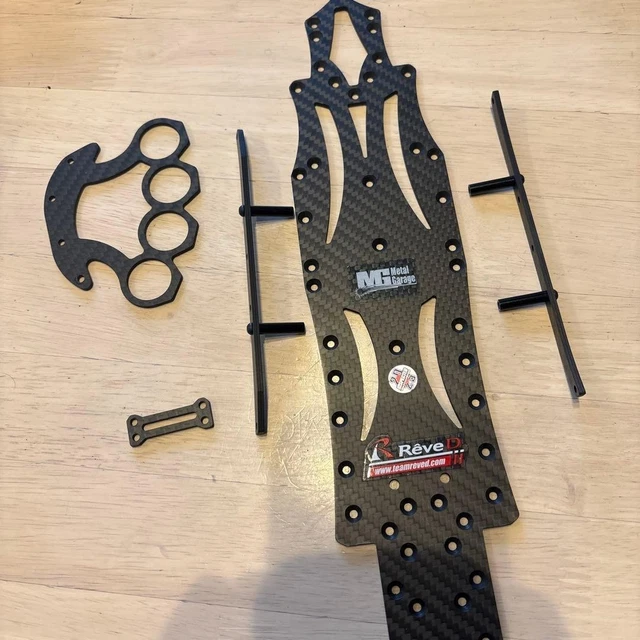 METAL GARAGE REVE D RDX Carbon Parts Set Chassis Front Brace RC Drift £ ...