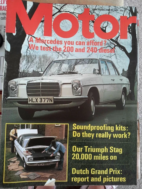 THE MOTOR MAGAZINE June 28th 1975 Very Rare Mercedes £5.45 - PicClick UK