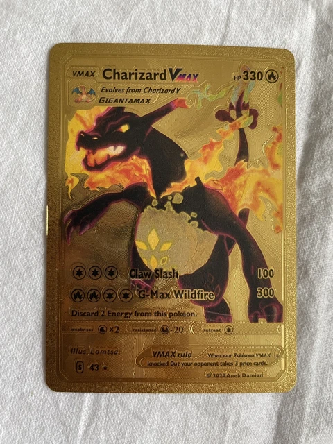 CHARIZARD VMAX BASE Set Gold Display Pokémon Card Rare Gift UK EUR 2,36 ...
