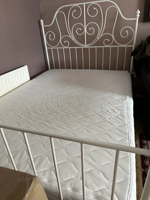 IKEA DOUBLE BED With Mattress £120.00 - PicClick UK