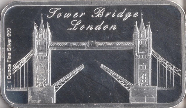 BAR INGOT 1OZ 999 Fine Silver Tower Bridge ROYAL MINT Sealed SM BULLION ...