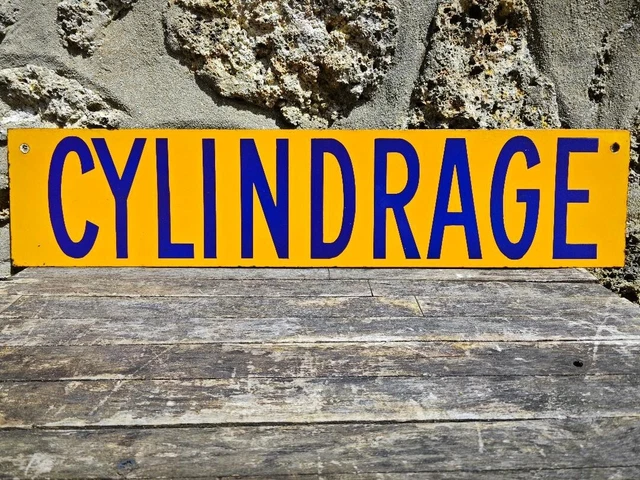 PLAQUE ÉMAILLÉE ANCIENNE CYLINDRAGE Panneau routier Enamel PLATE EUR 150,00 - PicClick FR