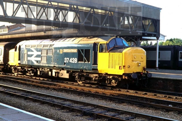 35MM SLIDE BR British Rail Diesel Loco Class 37 37428 Hereford 1989 ...