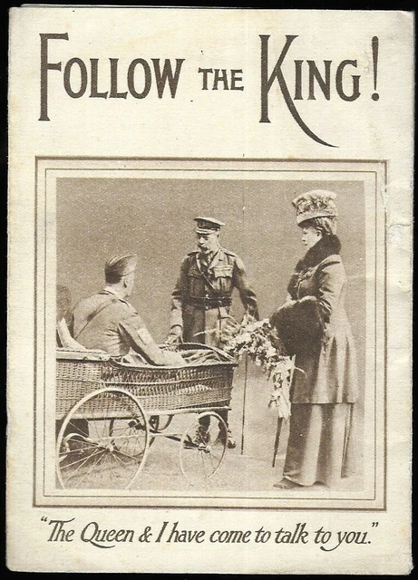 RARE WW1 BRITISH Pamphlet Follow The King Meat Ration Card Royal Family ...