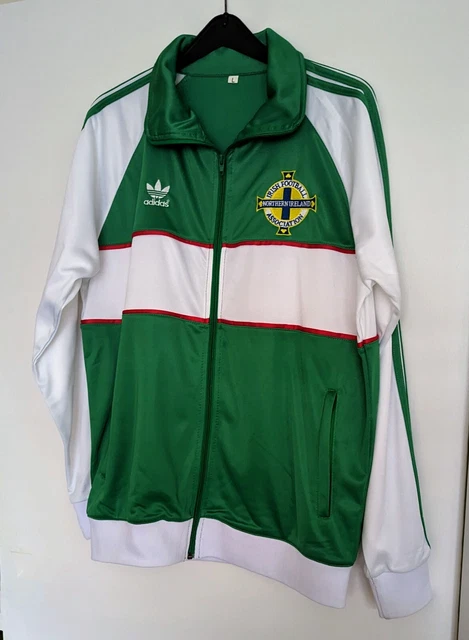 NORTHERN IRELAND RETRO Adidas Reproduction Football Tracksuit Jacket £ ...