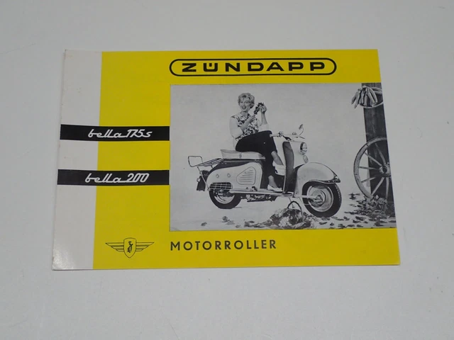 ZUNDAPP BELLA 175 S-200 Scooter No Vespa Brochure Depliant Prospekt ...