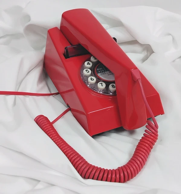 WILD&WOLF REDTRIMPHONE LANDLINE Retro Push Dial Telephone/39/RH 023 £35 ...