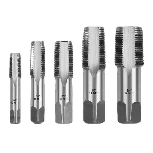 PREMIUM CARBON STEEL Hand Tapping Tools for Plumbers 5pcs NPT Pipe Tap ...