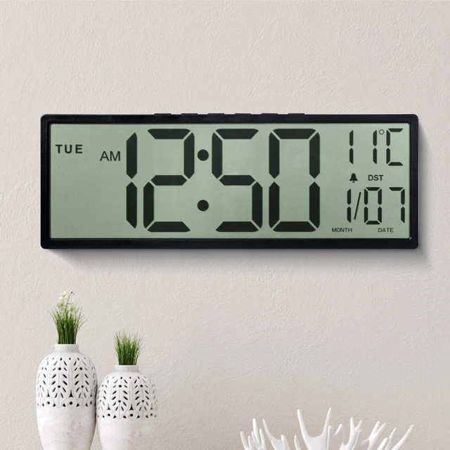 HORLOGE MURALE NUMÉRIQUE 15 LCD Géant EUR 79,49 - PicClick FR