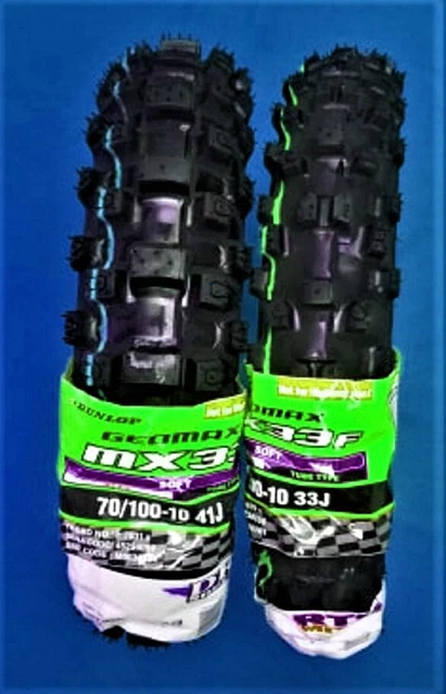 DUNLOP MX33 60/100-10 Front 70/100-10 Rear Geomax Mini Off-Road Tire ...