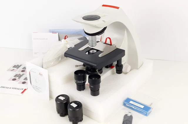 LEICA DM750 MICROSCOPE Microscope Binocular Phase Contrast Phase Dark ...