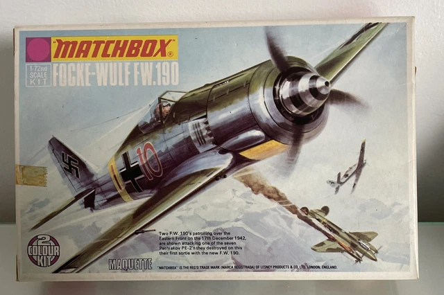 MATCHBOX 2 COLOUR 1:72 WWII GERMAN FOCKE-WULF FW.190 MODEL Kit No PK-6 ...