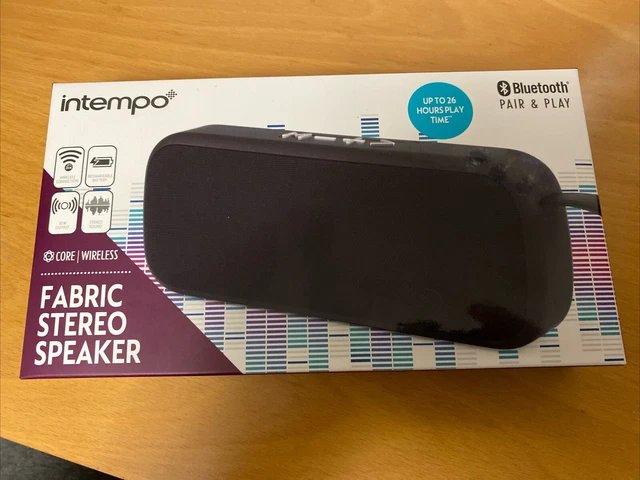 INTEMPO FABRIC STEREO Speaker Wireless Rechargeable Battery Bluetooth ...