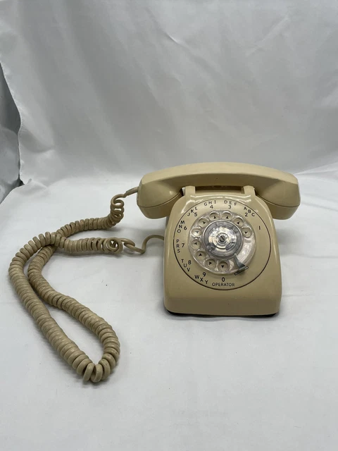 VINTAGE AUTOMATIC ELECTRIC Monophone Ivory Rotary Dial Desk Telephone £ ...