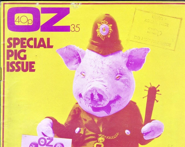 LONDON OZ MAGAZINE No 35. May 1971 - Special Pig Issue Yellow Cover. £ ...