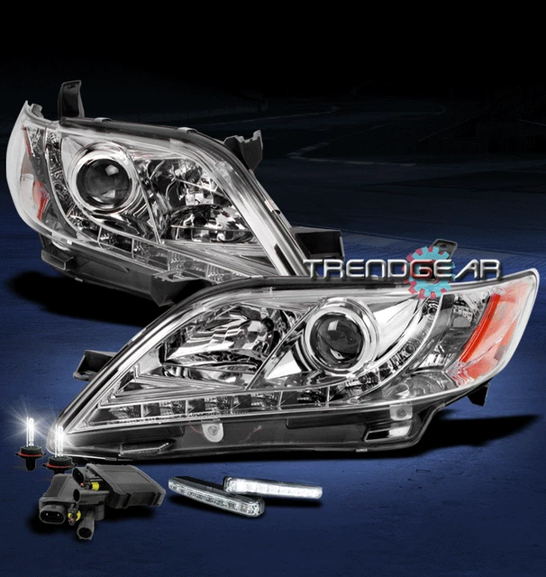 POUR 07 08 09 Toyota Camry Led Projecteur Chrome Phares Lampes Avec Hid Drl + 6000K EUR 311,22 ...
