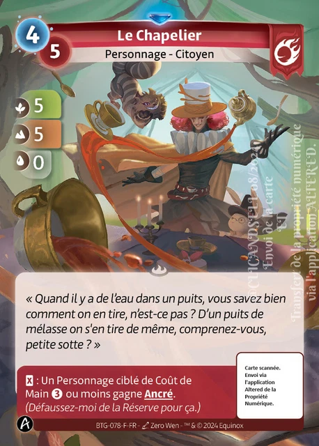 CARTE ALTERED TCG -Le Chapelier -BTG-078-F-FR - Bravos EUR 1,00 - PicClick FR