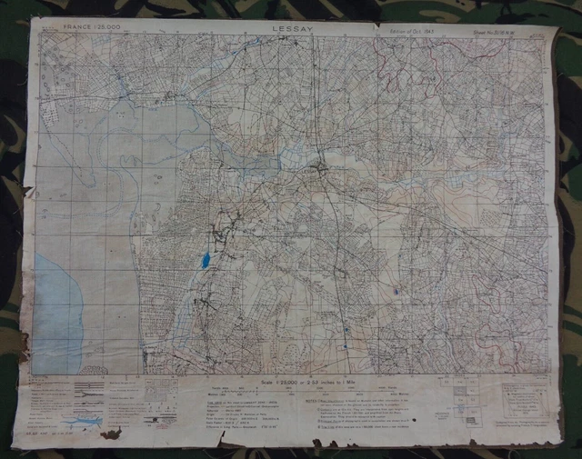 WW2 BATTLE OF NORMANDY map "LESSAY" (79th INFANTRY DIVISION) COTENTIN ...