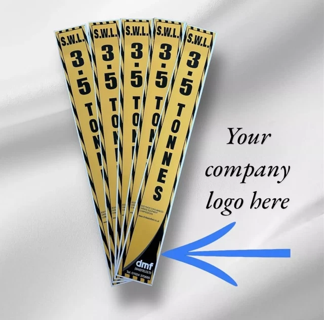 SAFE WORKING LOAD Sticker Vertical Swl S.w.l. Mot Sign Mot Signs Mot £4 ...