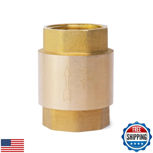 CHILLWAVES BRASS IN-LINE Spring Check Valve DN25 1" Female Thread, One ...