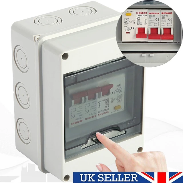 2 WAY GARAGE Shed Camper Van Caravan Consumer Unit Fuse Box with RCD ...