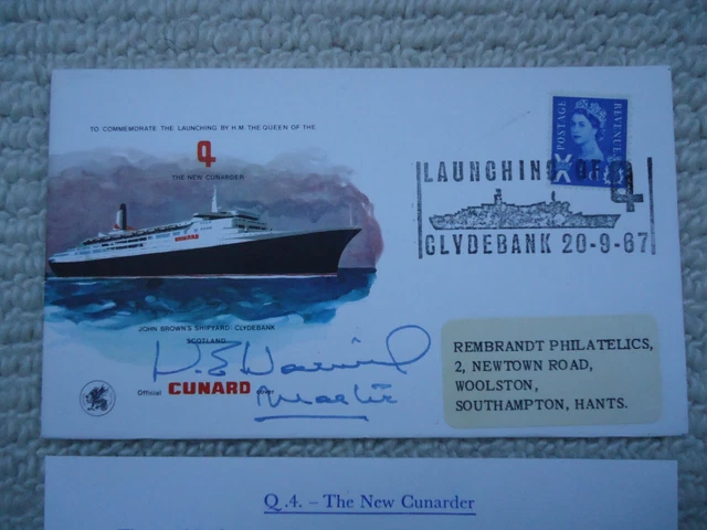 1967 RMS QE2 COPERTINA FIRMATA (William Warwick, Master) Clydebank ...